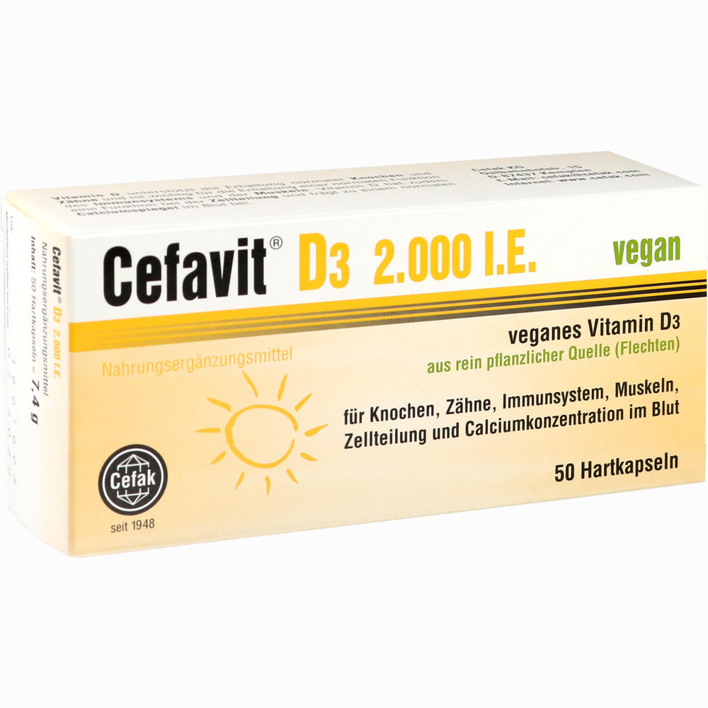 Cefavit D3 2.000 I.e. Hartkapseln » Informationen und Inhaltsstoffe