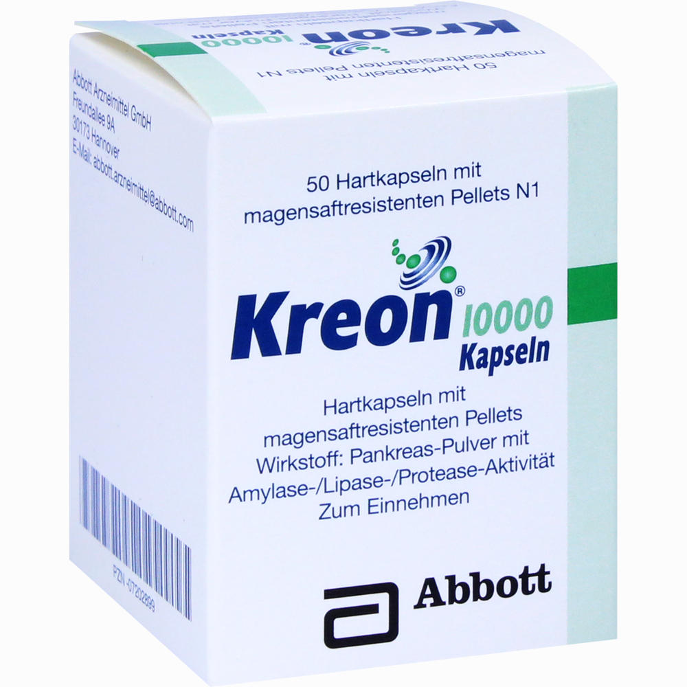 Kreon 10000 Kapseln Solvay arzneimittel » Informationen und Inhaltsstoffe