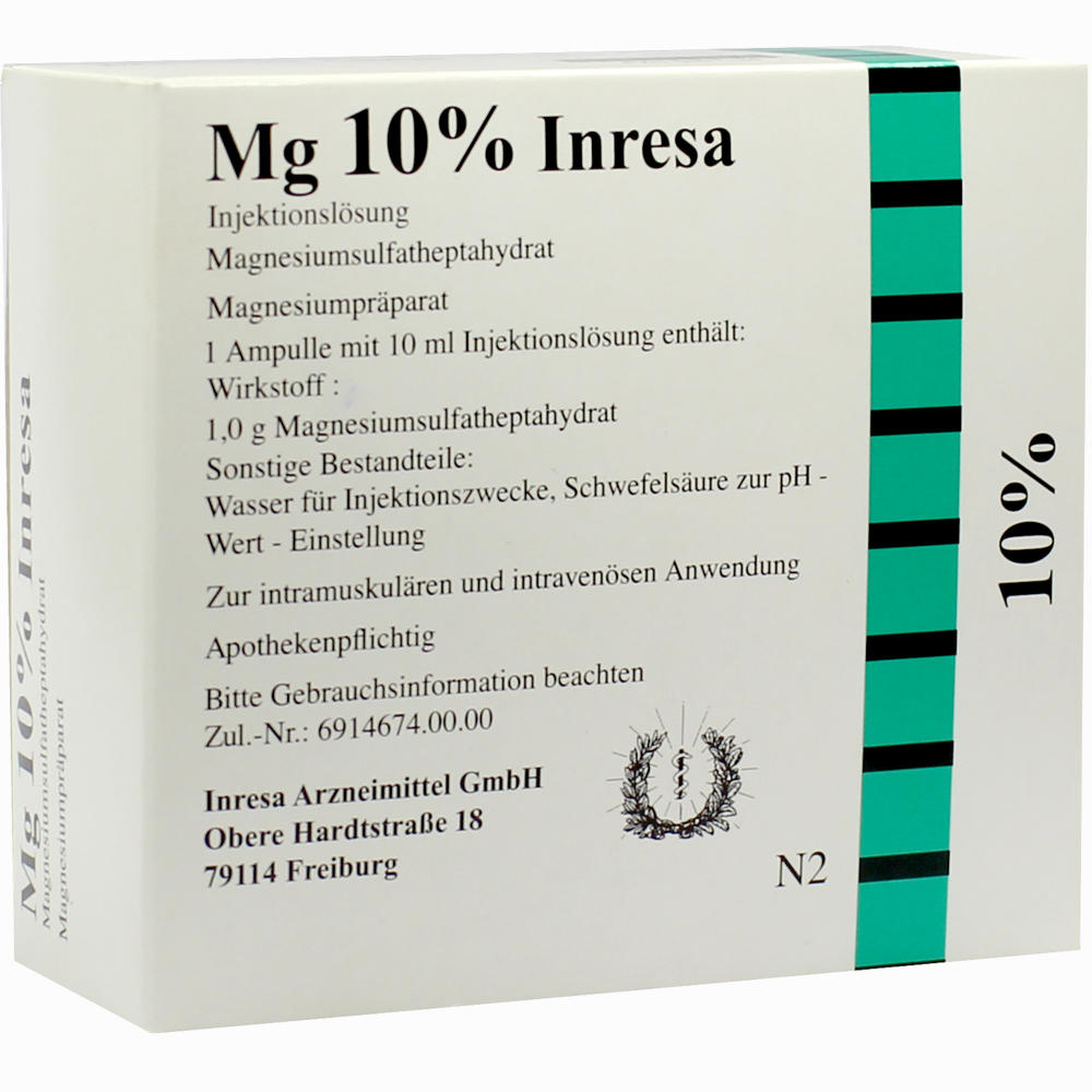 Mg 10% Inresa Ampullen » Informationen und Inhaltsstoffe