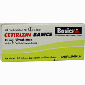 Cetirizin Basics Filmtabletten » Informationen und Inhaltsstoffe