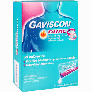 Gaviscon Dual 500mg/213mg/325mg Suspension 24 x 10 ml Preisvergleich